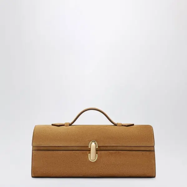 Savette Slim Symmetry Pouch In Calf Leather - Cream