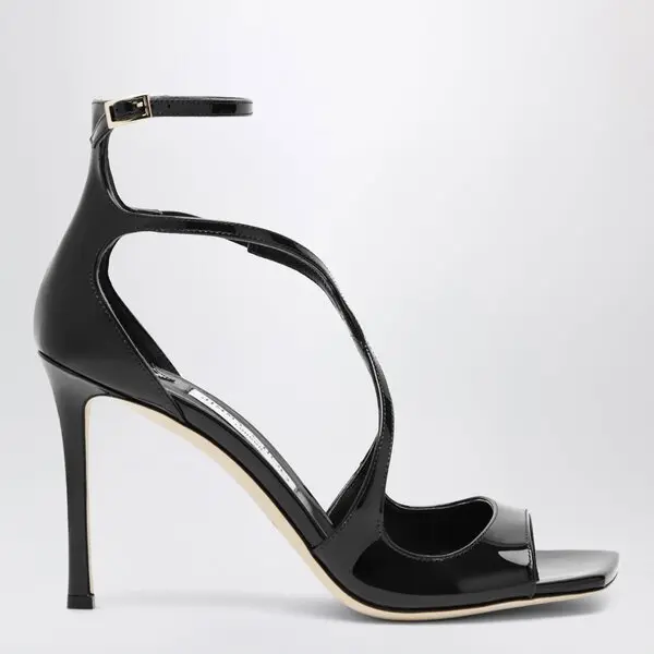 JIMMY CHOO Patent Leather Strappy High Heel Sandals - Black