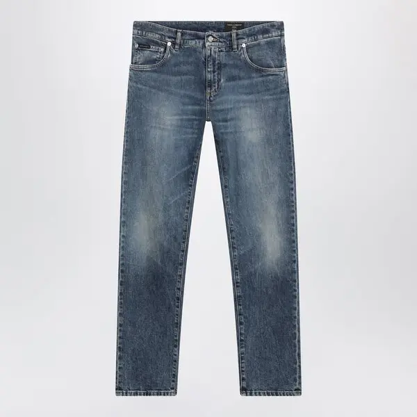 Dolce & Gabbana Slim-fit Dark Washed Denim Jeans - Blue