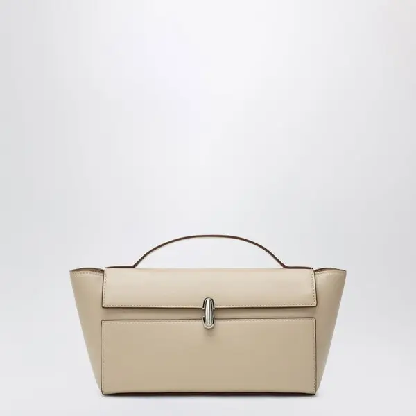 Savette Symmetry Trapeze Pouch In Calf Leather - White