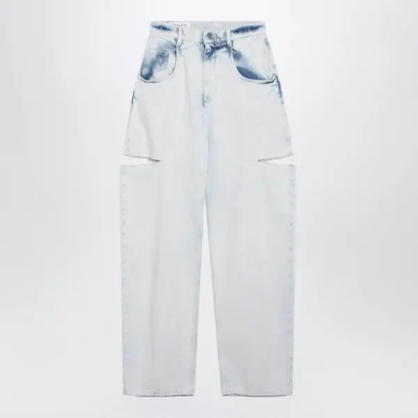 MAISON MARGIELA Faded Cotton Jeans With Cut-out Details - Blue