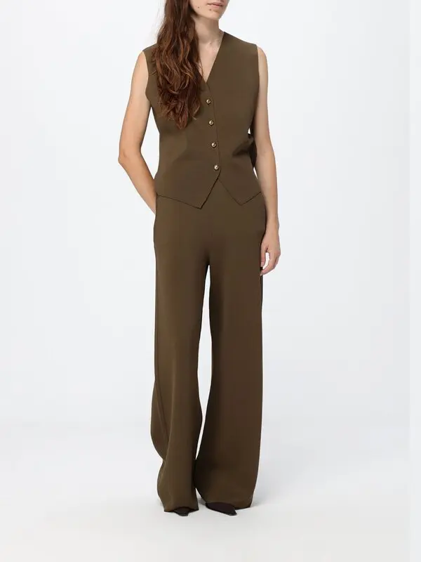 Max Mara Wide Leg Tailored Trousers - Green