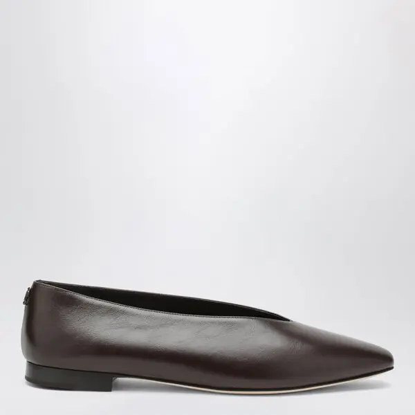 JIMMY CHOO Margot Ballet Flats In Chocolate Leather - Brown