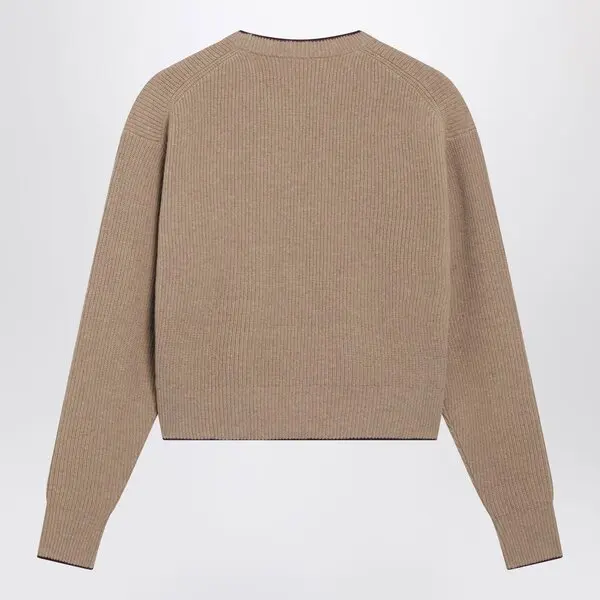 Chloé Light Wool And Cashmere Logo Sweater - Brown