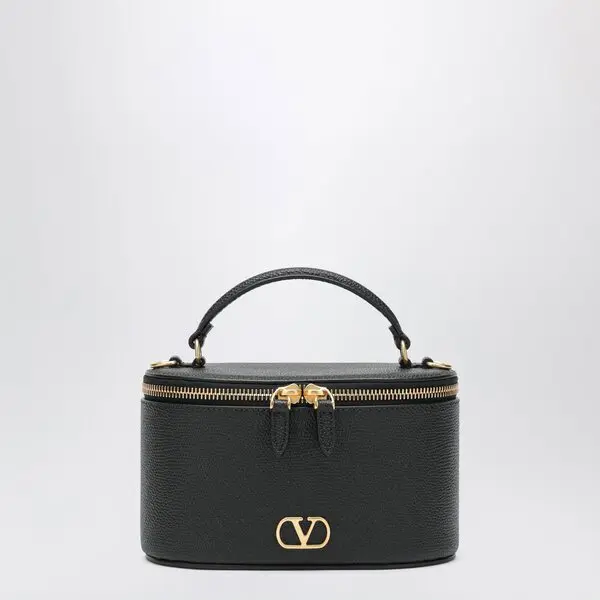 Valentino Garavani Vlogo Signature Mini Vanity Bag In Leather - Black