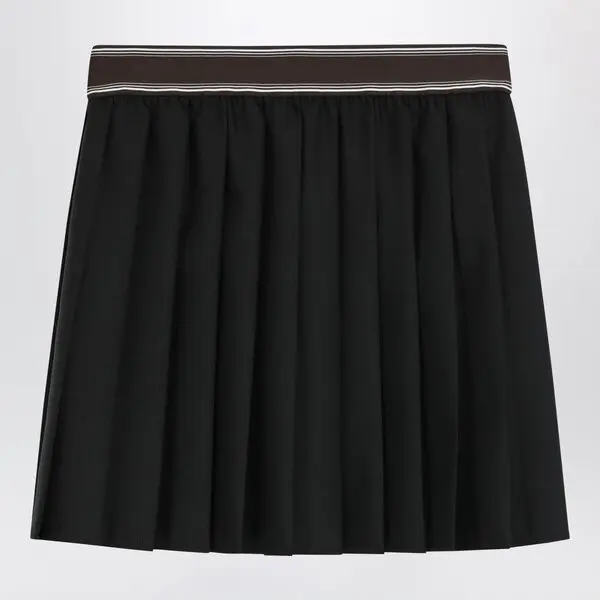 Versace Wool And Mohair Pleated Mini Skirt