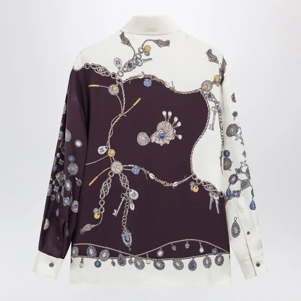 Versace Twill Stolen Jewels Printed Long Sleeve Shirt - Multicolor