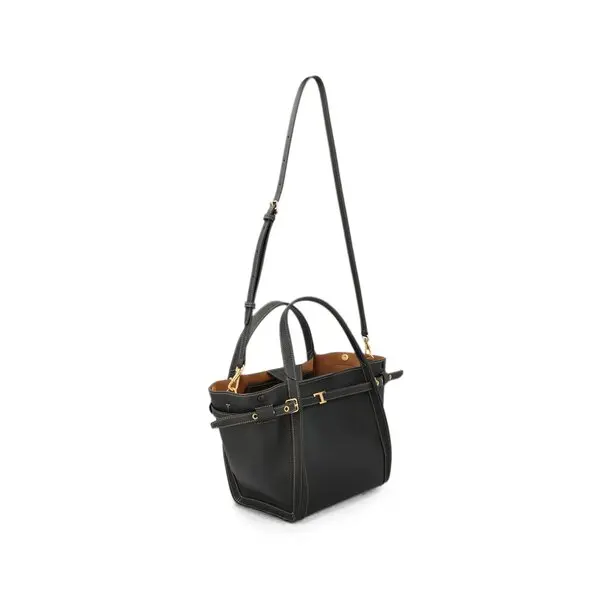 TOD'S Grained Leather T Timeless Tote Bag - Black