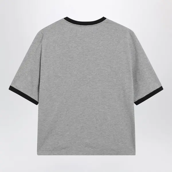 Versace Cotton Jersey T-shirt With Printed Logo - Gray