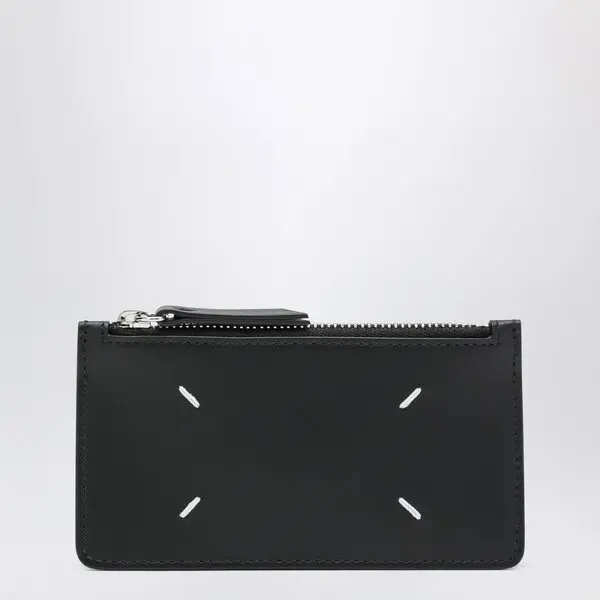 MAISON MARGIELA Four Stitches Zip Card Holder - Black