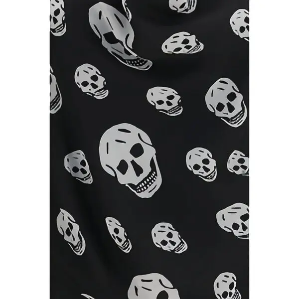 Alexander McQueen Skull Print Asymmetrical Halterneck Top - Black