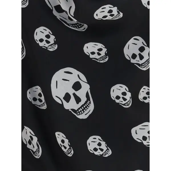 Alexander McQueen Skull Print Asymmetrical Halterneck Top - Black