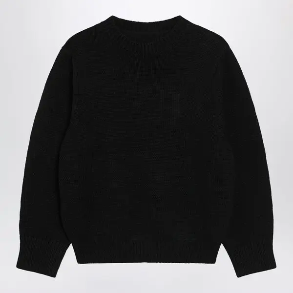 TOTEME Oversized Crewneck Sweater In Cotton - Black