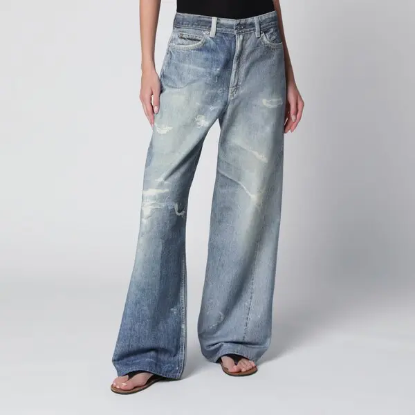 Our Legacy Full Cut Digital Denim Print Jeans - Blue