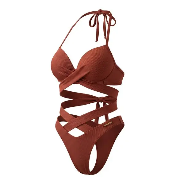 BELLARIA Cinnamon Muse Wrap Bikini Set - Brown
