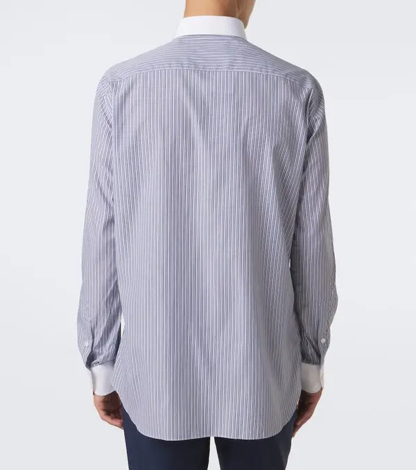 Brioni William Striped Cotton Poplin Shirt
