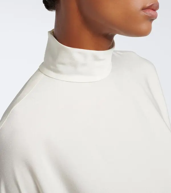Alaïa Asymmetrical High Neck Top - White