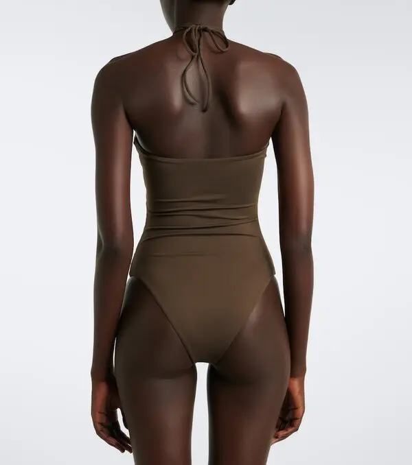 Magda Butrym Ruched Halterneck Swimsuit
