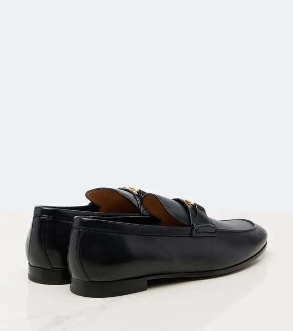 Valentino Garavani Vlogo Leather Penny Loafers - Black