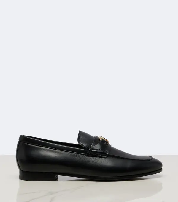 Valentino Garavani Vlogo Leather Penny Loafers - Black