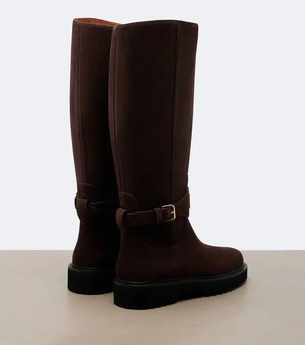 Valentino Garavani Vlogo Suede Knee-high Boots