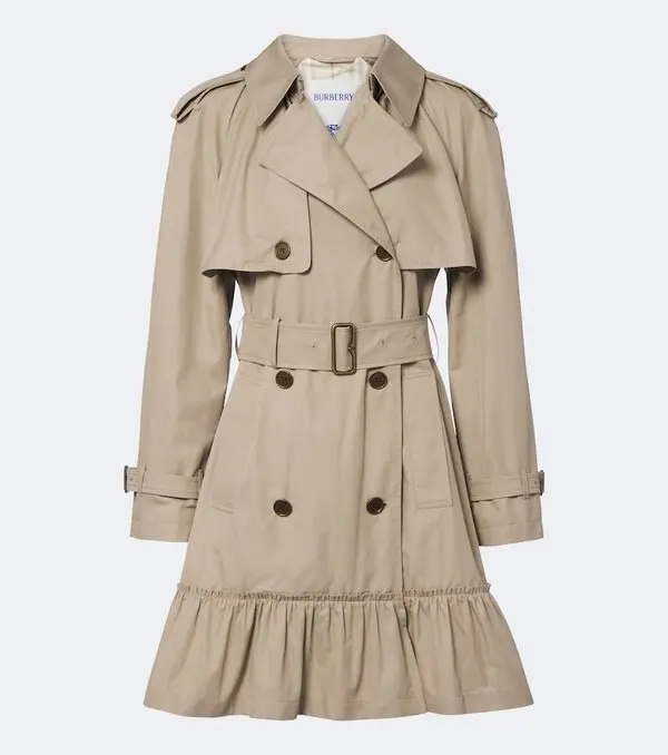 Burberry Cotton Gabardine Trench Coat - Beige