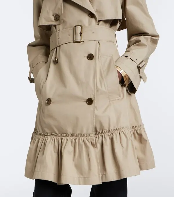 Burberry Cotton Gabardine Trench Coat - Beige