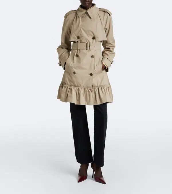 Burberry Cotton Gabardine Trench Coat - Beige