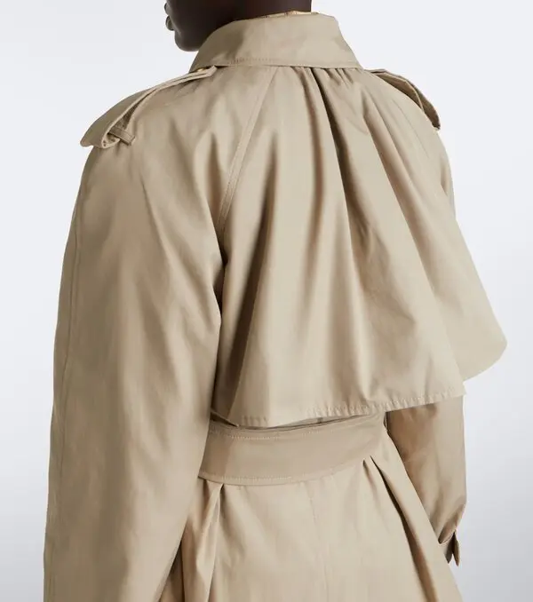 Burberry Cotton Gabardine Trench Coat - Beige
