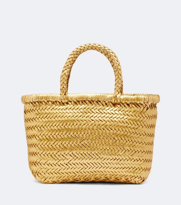 Rixo Dragon Diffusion Lysia Leather Top Handle Bag - Gold
