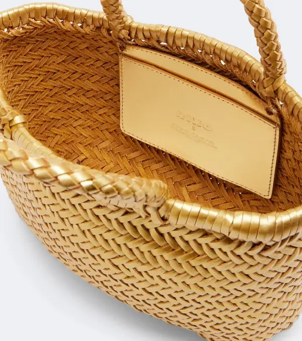 Rixo Dragon Diffusion Lysia Leather Top Handle Bag - Gold