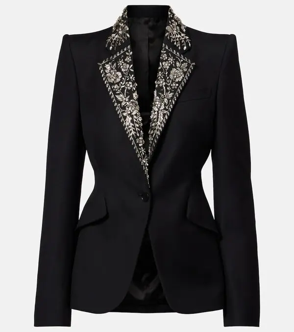 Alexander McQueen Embellished Single-breasted Blazer