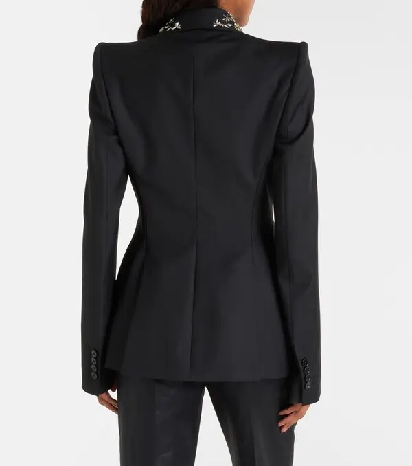 Alexander McQueen Embellished Single-breasted Wool Blazer