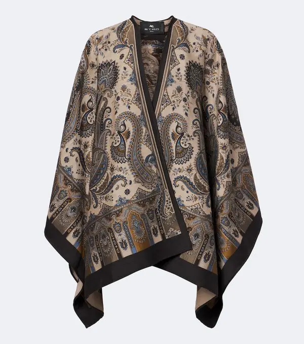 Etro Paisley Jacquard Wool-blend Shawl - Beige