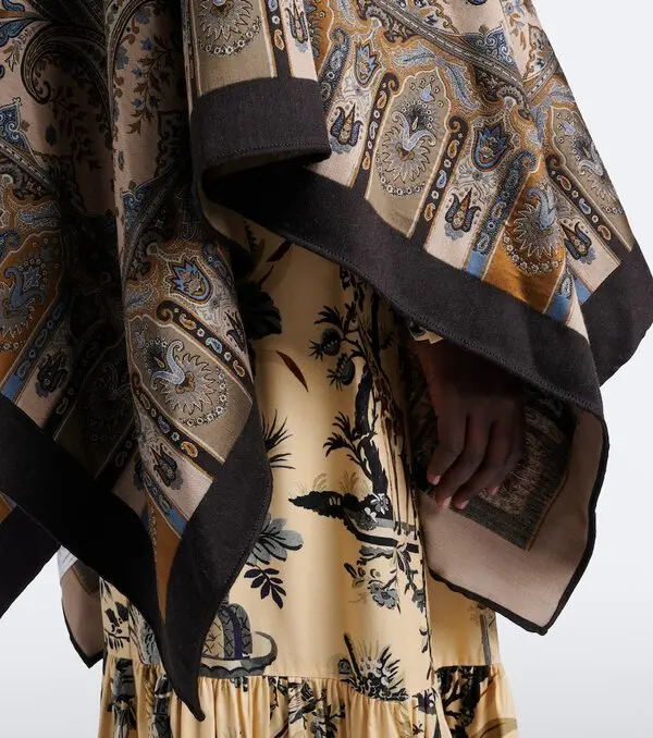 Etro Paisley Jacquard Wool-blend Shawl - Beige