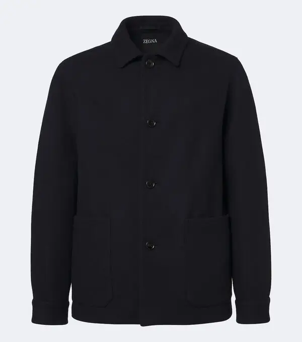 Zegna Cashmere And Wool Blouson Jacket - Blue