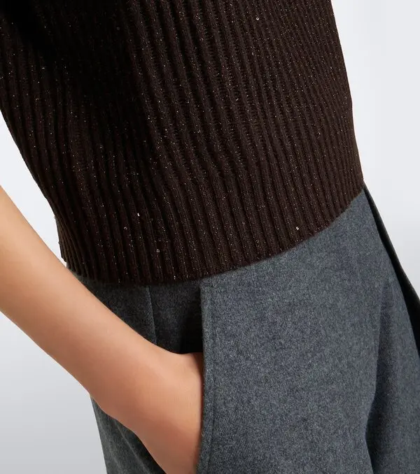 Brunello Cucinelli Ribbed-knit Cashmere And Wool-blend Sweater