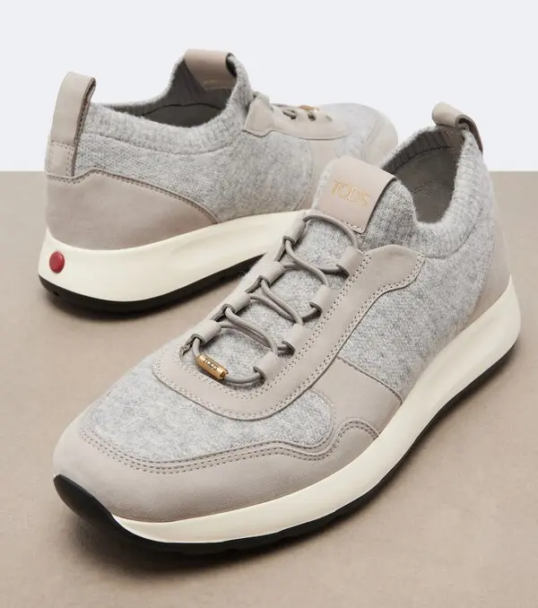 TOD'S Suede-trimmed Sneakers