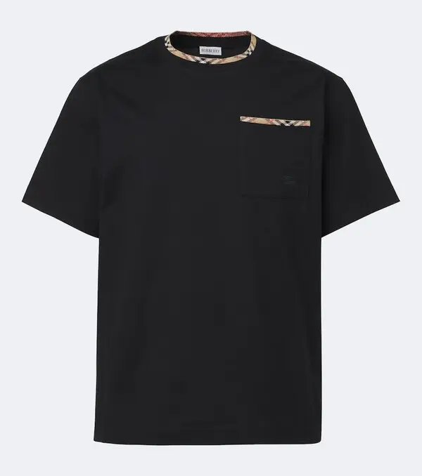 Burberry Check Cotton Jersey T-shirt - Black