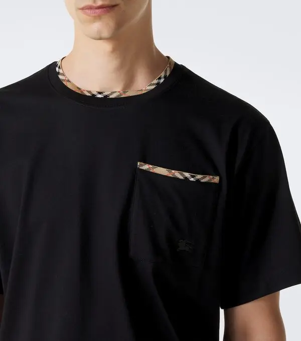 Burberry Check Cotton Jersey T-shirt - Black