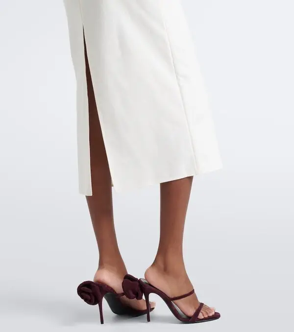 Magda Butrym Floral-appliqué Cotton Midi Dress - White