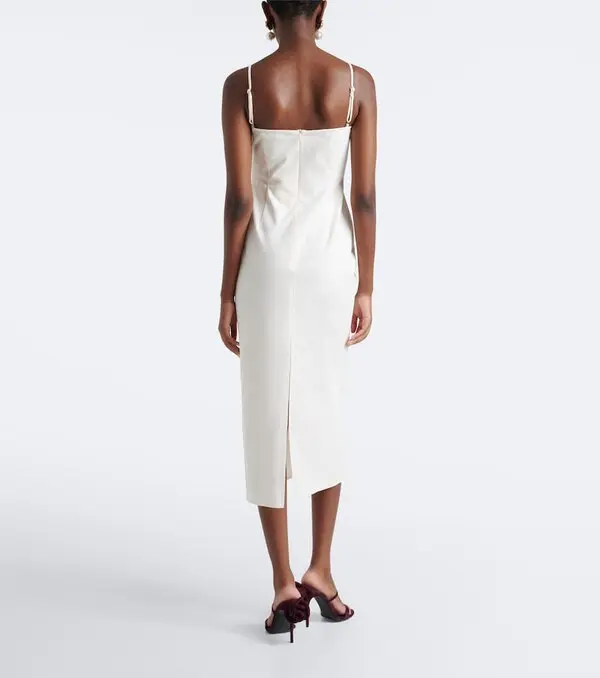 Magda Butrym Floral-appliqué Cotton Midi Dress - White
