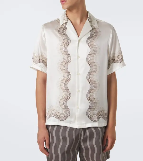 Frescobol Carioca Printed Silk Bowling Shirt