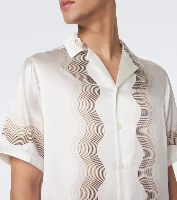 Frescobol Carioca Printed Silk Bowling Shirt