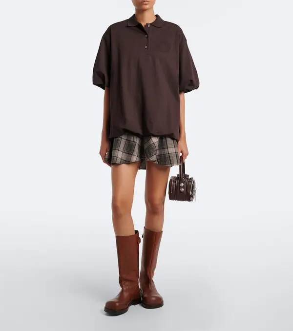 Acne Studios Checked Layered Cotton-blend Polo Dress