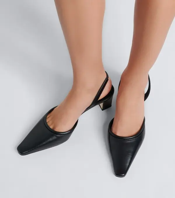Manolo Blahnik Vendona Leather Slingback Pumps