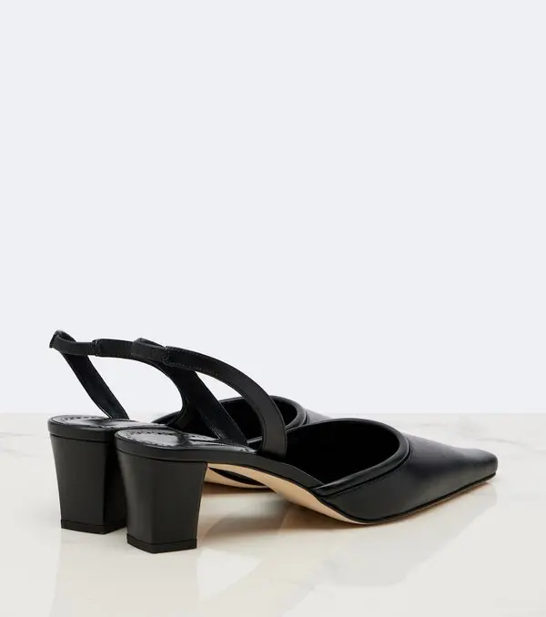 Manolo Blahnik Vendona Leather Slingback Pumps