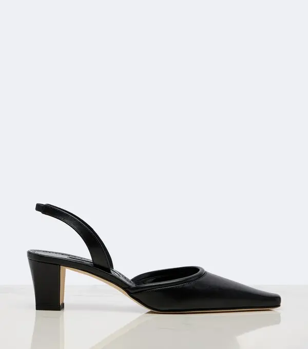 Manolo Blahnik Vendona Leather Slingback Pumps