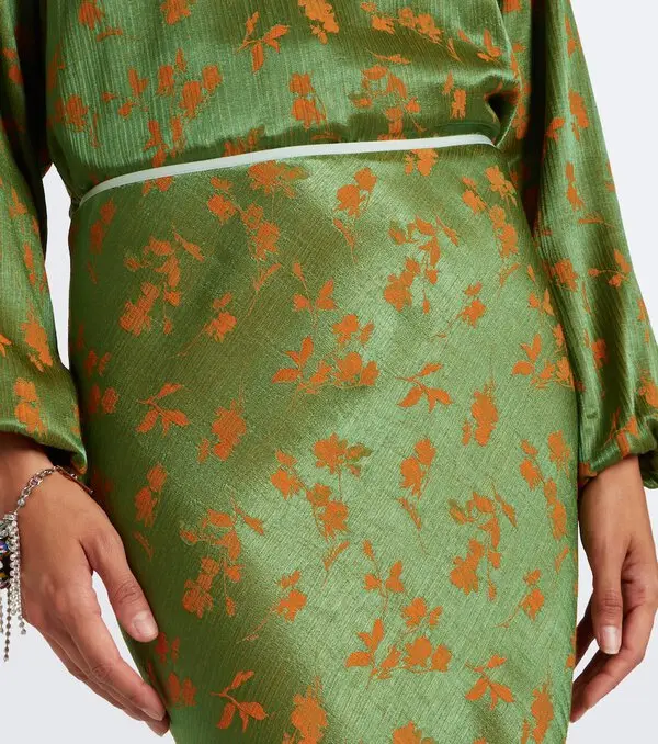 Dries Van Noten Floral Midi Skirt