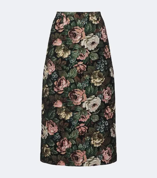 Dries Van Noten Floral Midi Skirt - Multicoloured